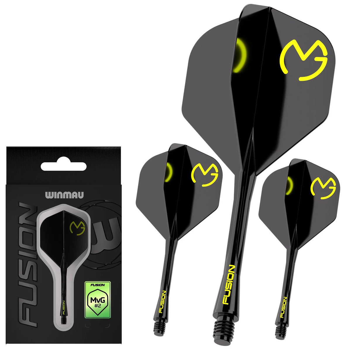 Winmau Fusion #2 Integrated Flight & Shaft MvG Design Black & Green ...